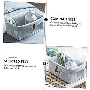 Cabilock 3pcs Felt Storage Basket Ornament Storage Boxes Square Storage Bins Collapsible Basket Desktop Storage Basket Small Storage Basket Felt Cube Box Practical Organizer Felt Basket