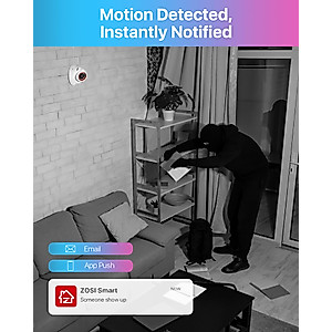 ZOSI 4K PoE Security Camera System with 2TB Hard Drive, 8 Ports 16CH 8MP NVR Recorder, 8pcs 3K 5MP Outdoor Indoor Home PoE Dome Cameras, Night Vision, Motion Alert, Remote Access, for 24/7 Recording