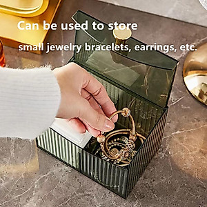 BEENIFIC Qtip Holder Dispenser,Cotton Round Pad Holder Bathroom Canister,Apothecary Jars with Lids Cotton Swab and Ball Holder (Transparent black)