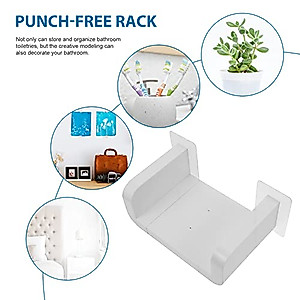 Alipis Wall Mounted Floating Bathroom Shower Shelf Floating Nursery Shelves Floating Shower Shelves Shelf U- Shape