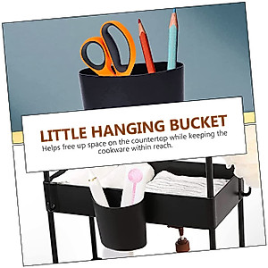 Generic 4Pcs Little Hanging Bucket for Rolling Cart Portable Storage Basket Hanging Cup Holder for Easy Organization in Kitchen Office Kids Room