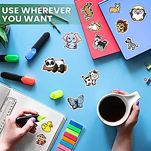 200-PCS Animal Stickers for Kids, 4 Packs (50/Pack) - Shiny Cute Animal Stickers for Water Bottles, Laptop, Skateboard, Notebook - Reusable Animal Vinyl Stickers - Waterproof (StackorsBeast)