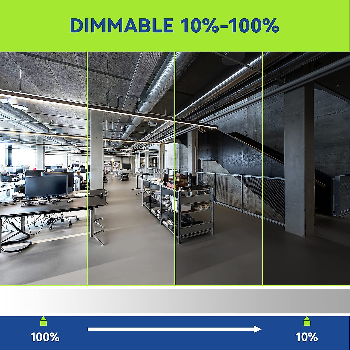 Monios-L LED Linear Pendant Light Fixtures,4FT Dimmable Ceiling/Hanging Kitchen Lights,3000K to 6000k Color Changing,Linkable Modern Lighting for Bedroom/Garage/Gym,Office Lights Remote Control,2 Pack