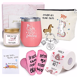 AWDK 60th Birthday Gifts for Women, Birthday gift for her, 60th Birthday idea for Mom, Grandma, Sister,Friend,Anut,Coworker, Birthday decoration for 60 year olds Women 8pcs