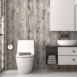 Wallercity 24''x118'' Grey Wood Contact Paper for Countertops Peel and Stick Wallpaper for Cabinets Wooden Countertops Contact Paper Vinyl Waterproof Kitchen Stick Paper for Shelf Liner Removable