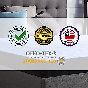 Bridgevine Home Refresh 6-Layer Hybrid Memory Foam and Coil Mattress, 12 Inches, Mattress-in-a-Box, Queen Size, Blue Ice Cover