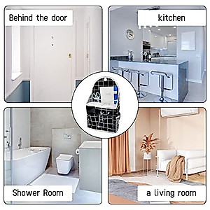 WisePoint 3-Layer Wall Hanging Storage Bag, Oxford Hanging Pocket with Self-Adhesive Hook Waterproof Over The Door Closet Organizer for Bedroom, Kitchen, Bathroom, Desktop (Black)