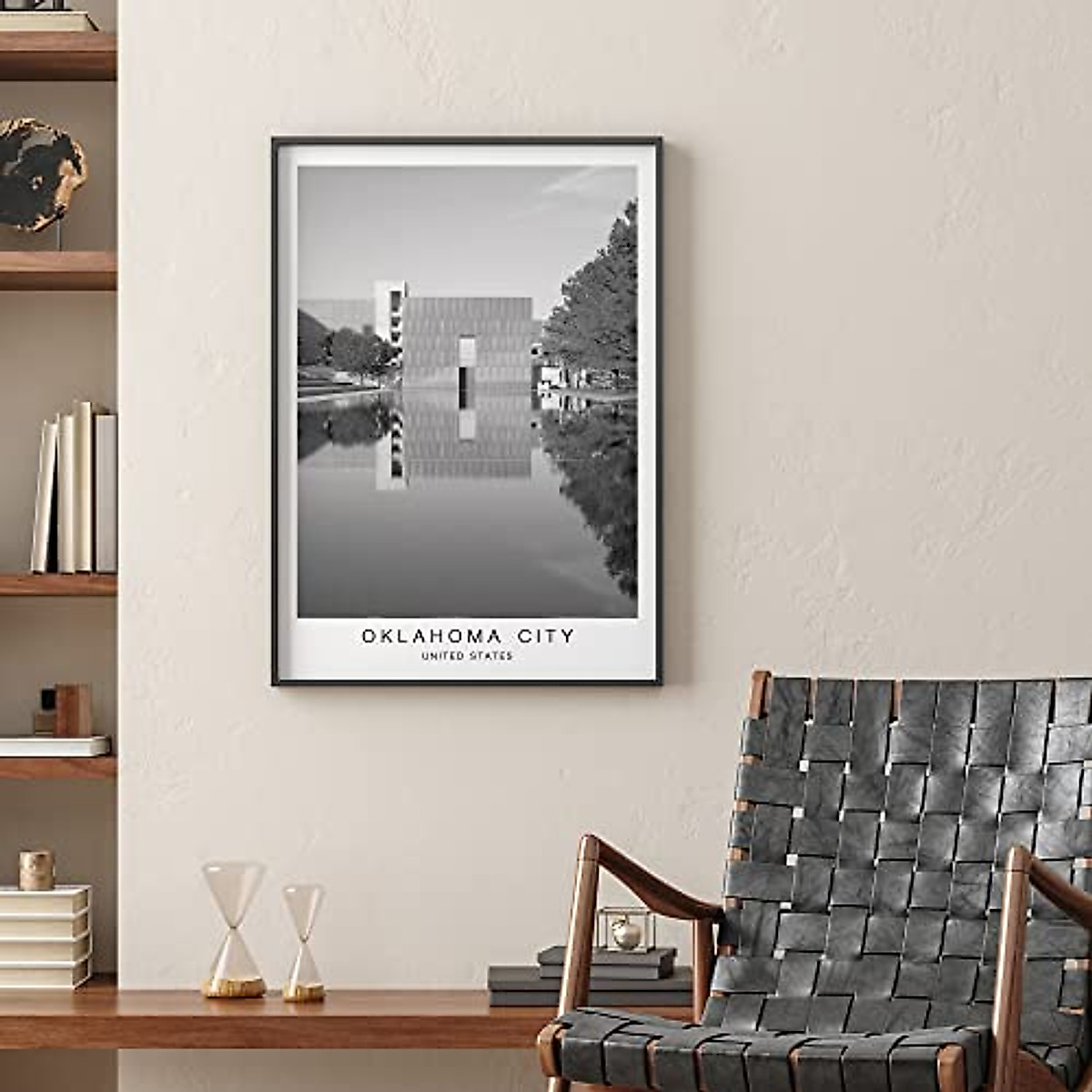 Dear Mapper Oklahoma City United States View Abstract Road Modern Map Art Minimalist Painting Black and White Canvas Line Art Print Poster Art Line Paintings (Set of 3 Unframed) (16x24inch)