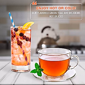 Brew La La Organic Green Tea - Natural Ginger Peach Flavor - 50 Double Chambered Tea Bags - Low Caffeine Tea - USDA Certified Organic - NonGMO - Gluten Free