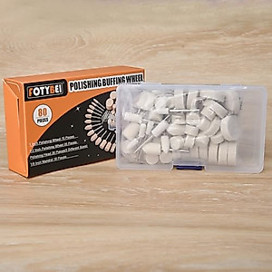 80PCS Polishing Buffing Wheel for Dremel Polishing Kit, Wool Felt Polishing Wheel for Dremel Rotary Tool Accessories, with 1/8" Shank for Jewelry Metal Polishing