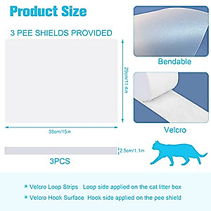 3Pcs Cat Litter Box Pee Shields, High-Sided Easy Clean Litter Pan Pee Privacy Shields Splash Guard for Open Top Litter Pan(Litter Box Not Included)