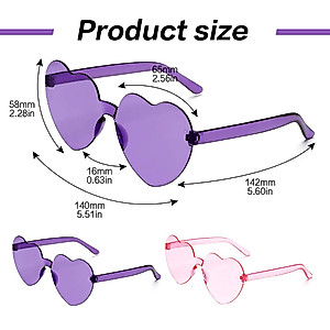 Purple Sunglasses Purple Heart Sunglasses Pink Heart Sunglasses Womens Pink Party Favors Pink Heart Shaped Glasses Birthday Party Decorations Pink Items Pink Accessories For Women Pink Concert Outfit