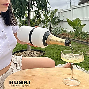 Huski Wine Chiller | Award Winning Iceless Design | Keeps Wine Cold up to 6 Hours | Wine Accessory | Next Generation Ice Bucket | Fits Some Champagne Bottles | Perfect Gift for Wine Lovers (Stainless)