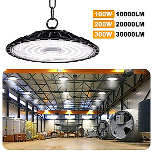bapro 10pack 100W UFO LED High Bay Light, 10000LM 6000K Daylight White Factory Warehouse Industrial Lamp, Ceiling Light LED Commercial Light Workshop Light for Garage Workshop Gym Tunnel Studio