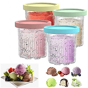 EVANEM Creami Containers, for Ninja Pints with Lids,24 OZ Ice Cream Storage Containers Safe and Leak Proof Compatible with NC500,NC501 Series Ice Cream Makers