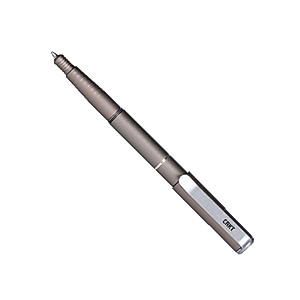 CRKT Collet Pen: Tungsten Carbide Scribe, Grey Anodized Aluminum with Pressurized Ink Cartridge and Pocket Clip TPENWU