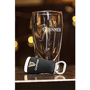 Official Guinness Embossed 450ml Glass and Bottle Opener