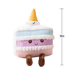 HMWQC Cake Plush Pillow Toy 9inch Cake Food Plush Toy Birthday Party Decoration Creative Plushies Birthday Gifts for Boys Girls, WQ5913JS44I49WA5T