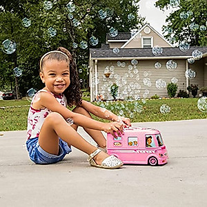 Barbie Dream Camper Bubble Machine | Vehicle Toy with Lights and Sounds for Kids | Bubble Solution Included - Sunny Days Entertainment