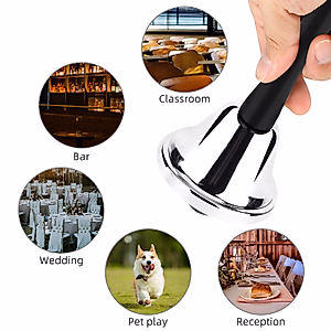 Tytroy Set of 2 Silver Steel Hand Bell Loud Call Bell Alarm