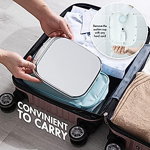 TAILI Shower Mirror Fogless for Shaving NO-Drilling & Removable Anti-Fog Mirror with Razor Holder Wall Mounted for Suction Shatterproof Bathroom, Bedroom, Vanity Countertop, Traveling