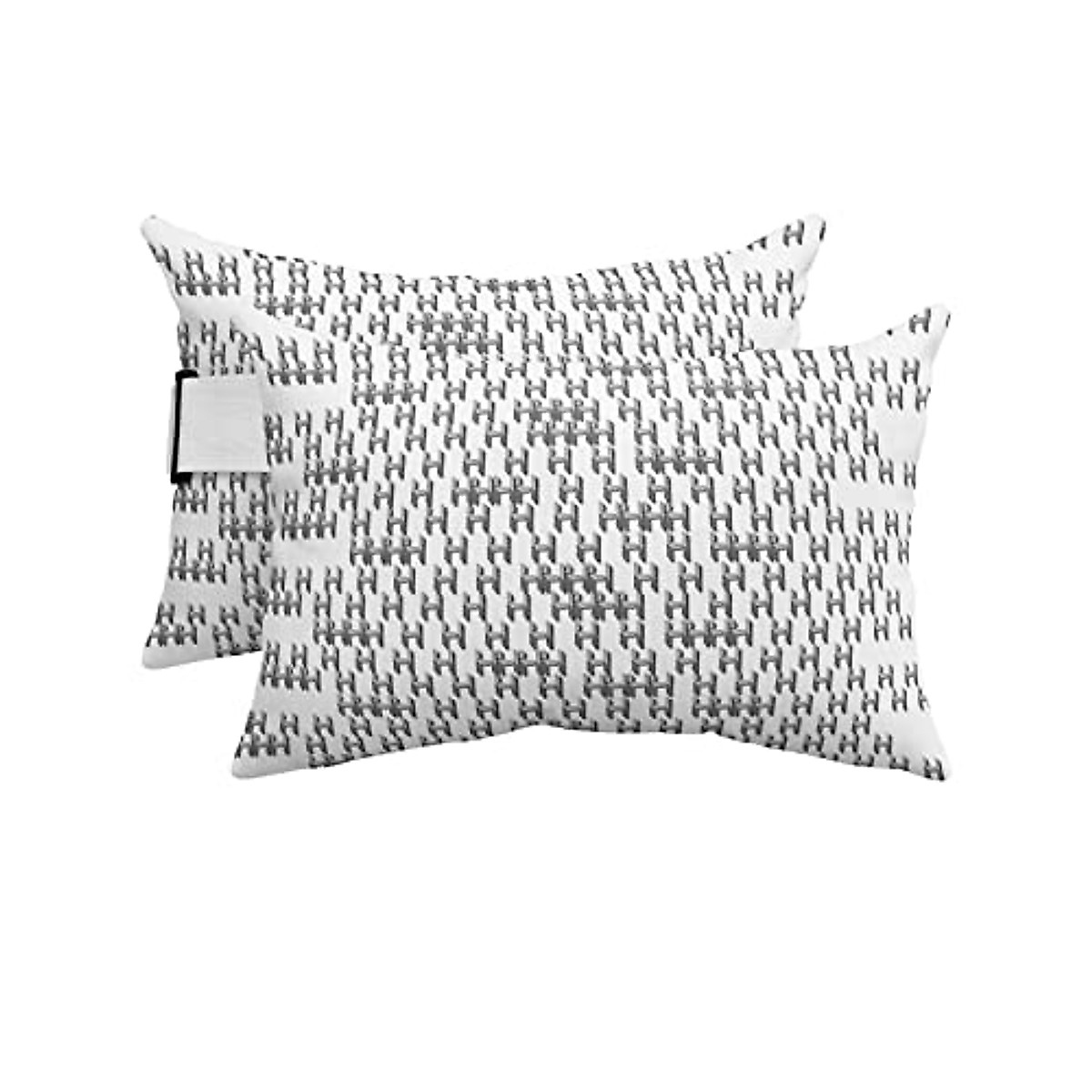 Recliner Head Pillow Ledge Loungers Chair Pillows with Insert Letter H Geometric Pixel Style Modern Lumbar Pillow with Adjustable Strap Outside Patio Decorative Garden Cushion for Bench Couch, 2 PCS
