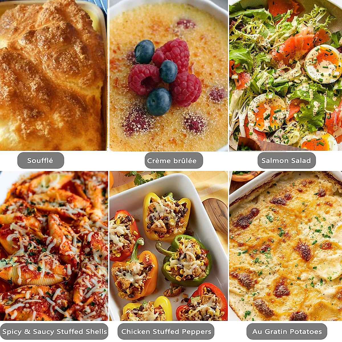 XINLTC 13.5oz Ceramic Baking Dish Set of 4, 7×4.3 inch Rectangle Baking Dishes, Porcelain Ramekins Oven Safe, Creme Brulee Souffle Baking Ramekin Dishes, Small Baking Dish for Air Fryer