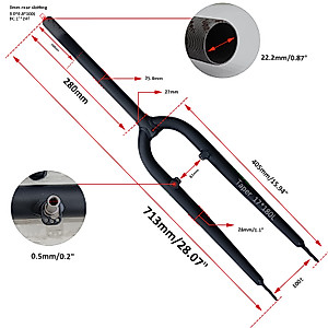 DONSP1986 Threaded Fork 700C OD 1" 25.4mm ID 22.2mm Fixed Bicycle MTB Road Cruiser Bike Fork