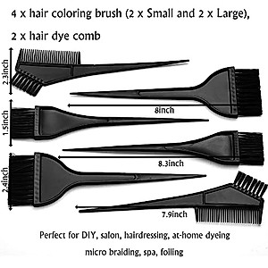 Borogo Hair Dye Coloring DIY Beauty Salon Tool Kit 20Pieces Hair Tinting Bowl, Dye Brush, Ear Cover, Gloves for DIY Salon Hair Dye Tools Hair Coloring Bleaching Hair Dryers Hair Dye Tools
