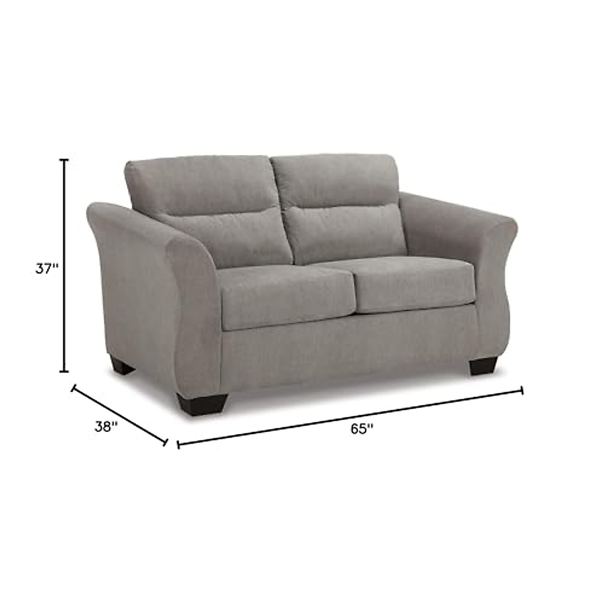 Signature Design by Ashley Miravel Casual Loveseat for Living Room, Light Gray