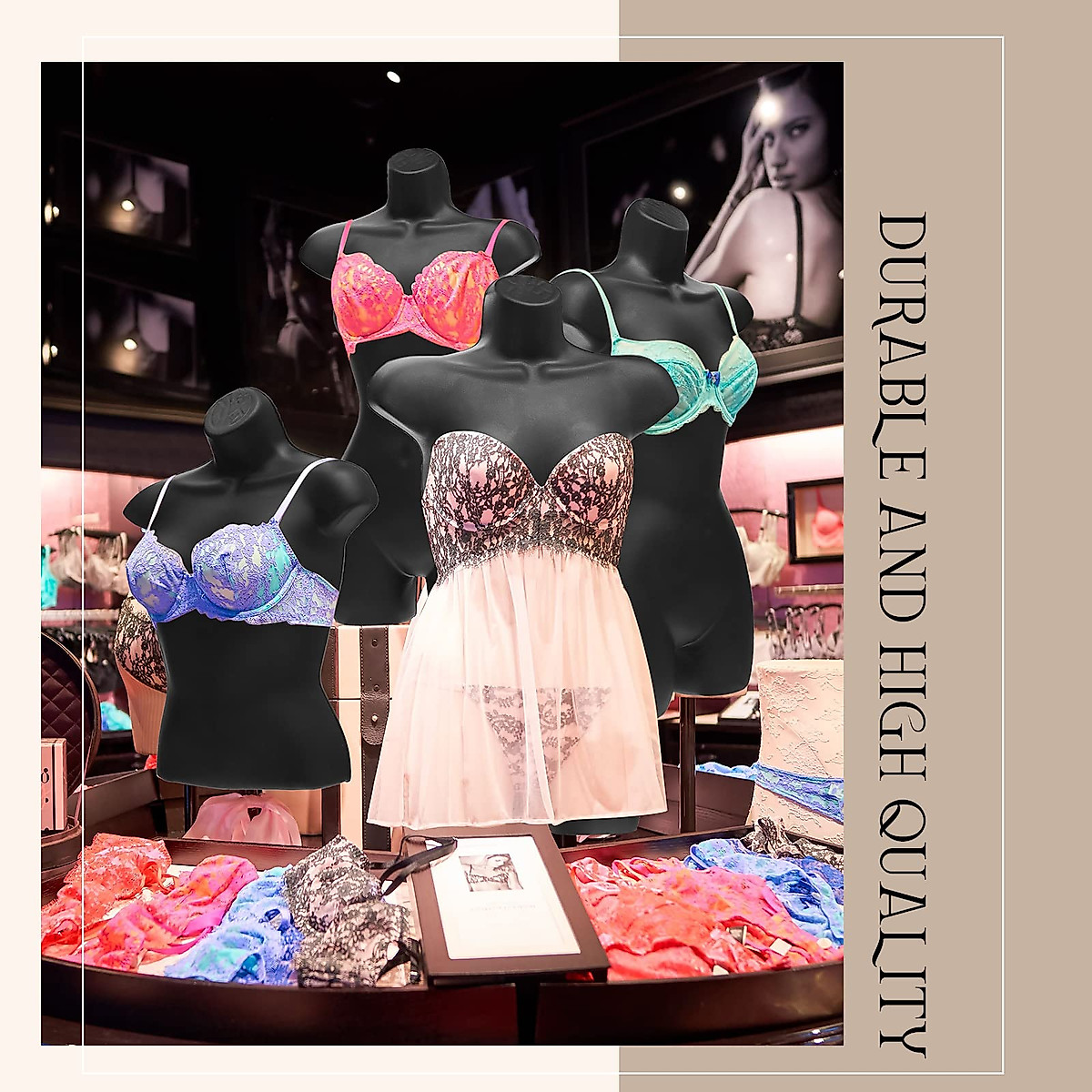 Dress Form Female Mannequin Torso Hollow Back Hanging Mannequin Body Manikin with Hook Half Body Shirt Clothing Display Plastic(12 Pcs,22.8 x 15.7 Inch)