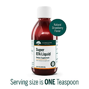 Genestra Brands Super EFA Liquid | EFA Supplement to Support Cardiovascular, Brain, Eyes, and Nerves | 6.8 fl. oz. | Natural Strawberry Flavor
