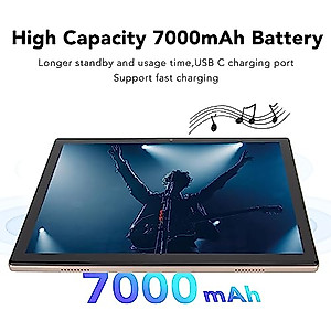 fannay 10.1 Inch FHD Tablet 128GB Expandable 5G WiFi Stereo Dual Speaker 2 in 1 Tablet 4G Calling Octa Core CPU for Travel (US Plug)
