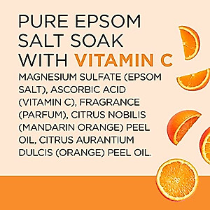 Dr Teal's Epsom Salt Magnesium Soak, Glow & Radiance with Vitamin C & Citrus Essential Oils, 3 lbs (Pack of 4)