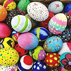 Easter Egg Painting Kit, 24pcs Wooden Eggs and Bunny for Crafts Easter Basket Stuffers Gifts Easter Crafts for Kids Toddlers Boys Girls Ages 4-8 8-12 Birthday Party Favors Classroom Prizes DIY Decor