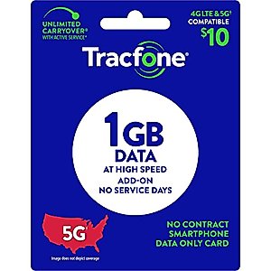 TracFone $10 Data Add–On Card 1GB [Physical Delivery]