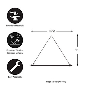 Evergreen Flag Beautiful Black Metal Dowel Garden Flag Hanger | 16" Wide x 5" High | Front Door Home Decor | Holiday Entrance House Sign