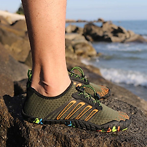 MAYZERO Water Shoes Men Women Swim Surf Shoes Beach Pool Shoes Wide Toe Hiking Aqua Shoes Winter House Slippers