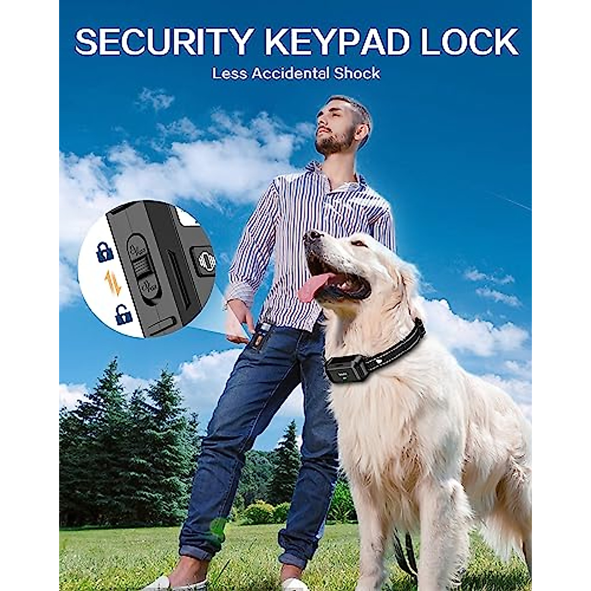 Dog Shock Collar with Remote - 2600FT Dog Training Collar with 3 Training Modes, Beep, Vibration, Shock, IPX7 Waterproof Rechargeable Electric Collar for Medium Large Dogs