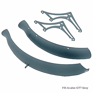 Tracer FD-Avalon Mudguard 26'' Fat Tire Cruiser Bike Mudguard 100mm Width, Front & Rear Set. (Gray)