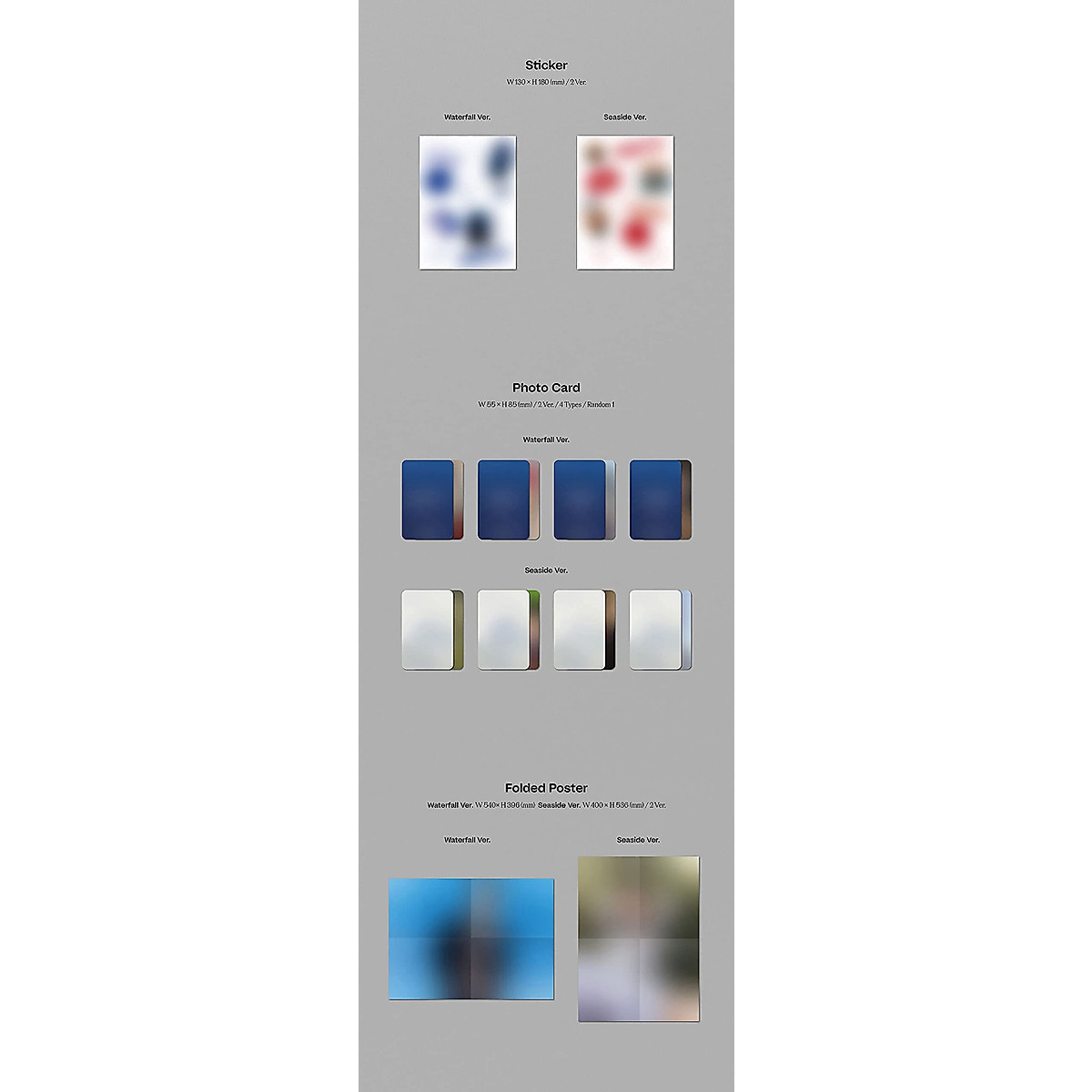 iKON B.I Waterfall 1st Full Album Waterfall Version CD+1p Folding Poster On Pack+96p PhotoBook+3p Postcard+1p Selfie PhotoCard+1p Sticker+1p Secret Letter+Tracking