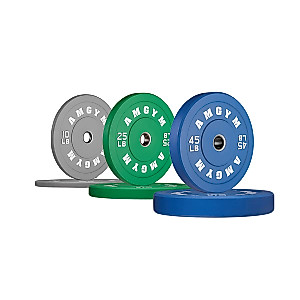 AMGYM Color Olympic Bumper Plate, Weights Plates, Bumper Weight Plate, Steel Insert, Strength Training(160lb set)