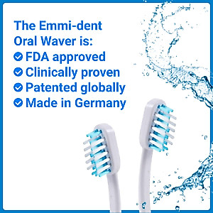 Emmi-dent Platinum 4-Pin Wave Bristle-Head Attachments - Electric Toothbrush Replacement Heads. Cleans with Ultrasound Waves. (Wave 4 Pack)