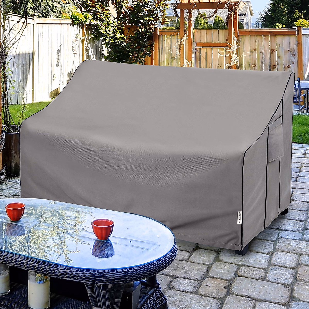 BOLTLINK Outdoor Patio Furniture Covers Waterproof,Durable Loveseat Sofa Cover Fits up to 58W x 32.5D x 31H inches Grey