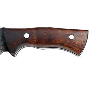 Old Ram Fix Blade Full Tang Hunting Knife Wood Handle High Carbon Steel w/Sheath. (Brown)