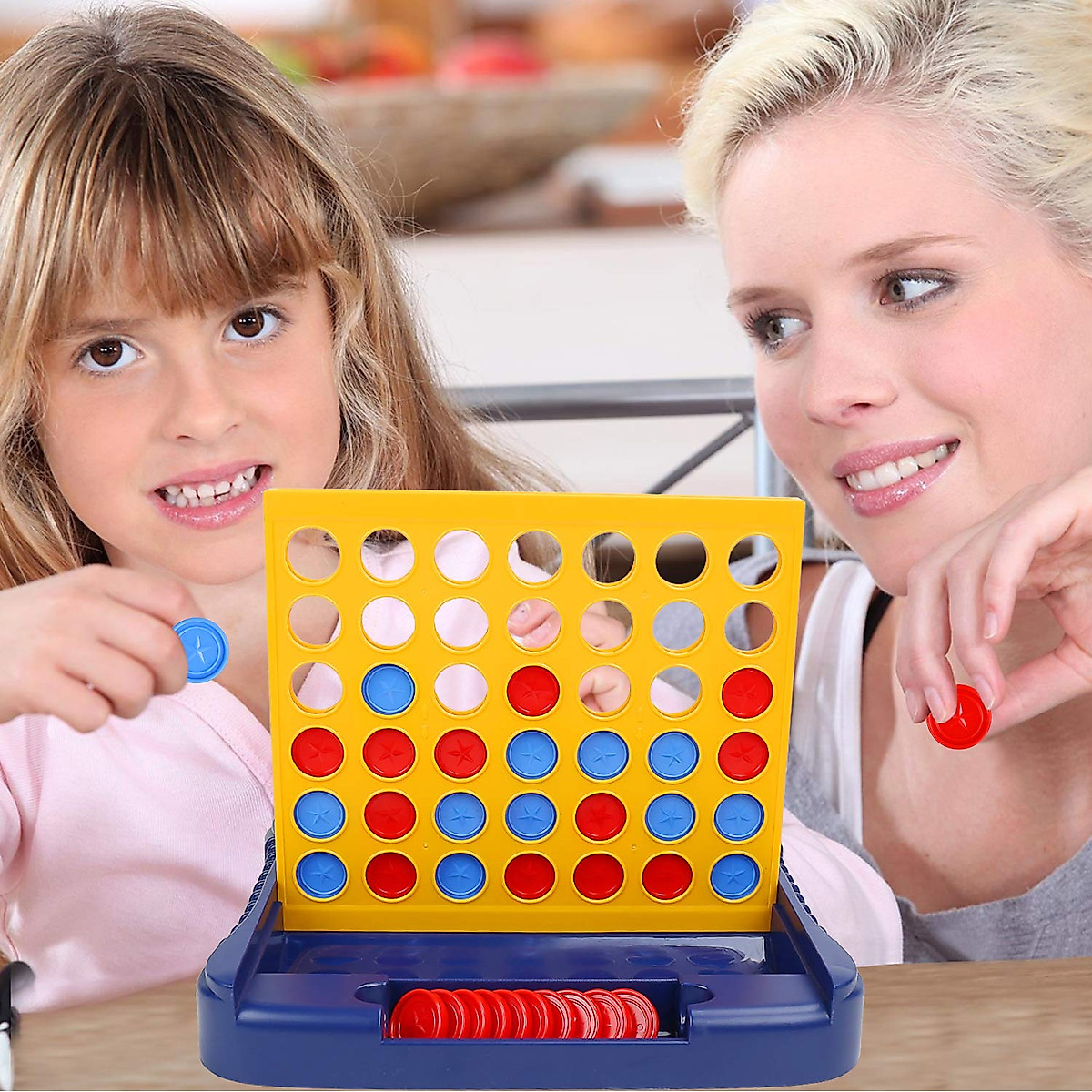 IAMGlobal 4 in a Row, Board Games, Four in a Row Game, Travel Size Line Up 4, Classic Family Toy for Kids and Family for Fun (9.8 Inch)