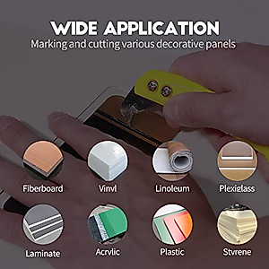 LitKiwi Carbide Scoring Cutter Knife & 2PCS Blades,for Fiberboard Laminate Vinyl Flooring Cutting,& Linoleum,Plexiglass,Acrylic,Plastic,Styrene and Soft Tile Sheets Scoring Cutting