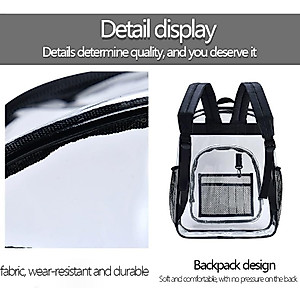 Fei Fan PVC fashion transparent backpack, heavy duty transparent backpack XL, men, women, daily life, work, travel. (Black)