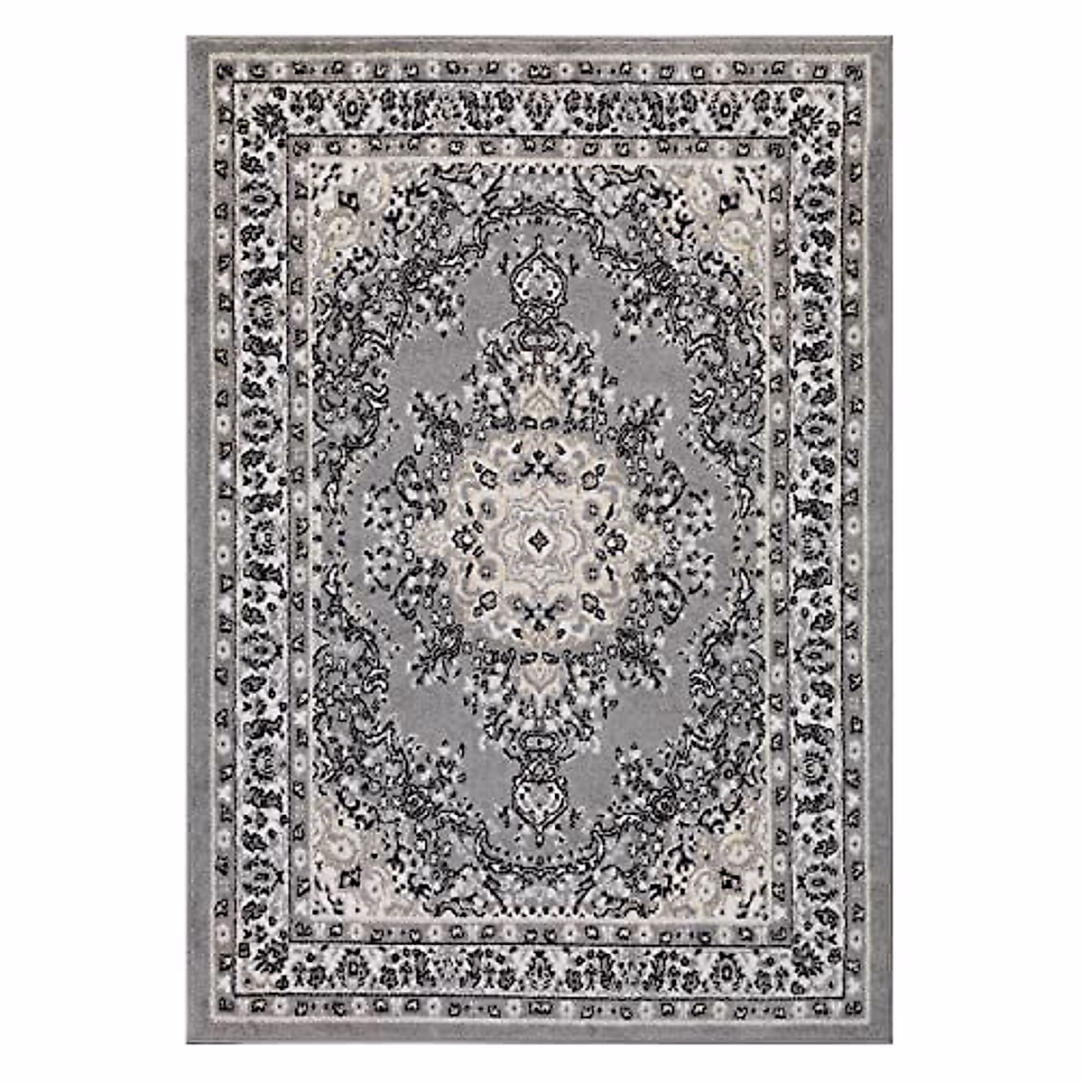 Antep Rugs Oriental 8x10 Traditional Medallion Indoor Area Rug Siesta (Gray Beige, 7'10" x 10')