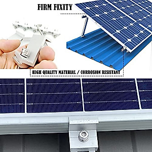 Solar End Clamp,Solar Panel Mounting Brackets,Adjustable PV Photovoltaic Mounting Clamp Bracket for RVs,Boats,Roofs,Walls and Other Off-Ground Roof Installations (40*40mm)